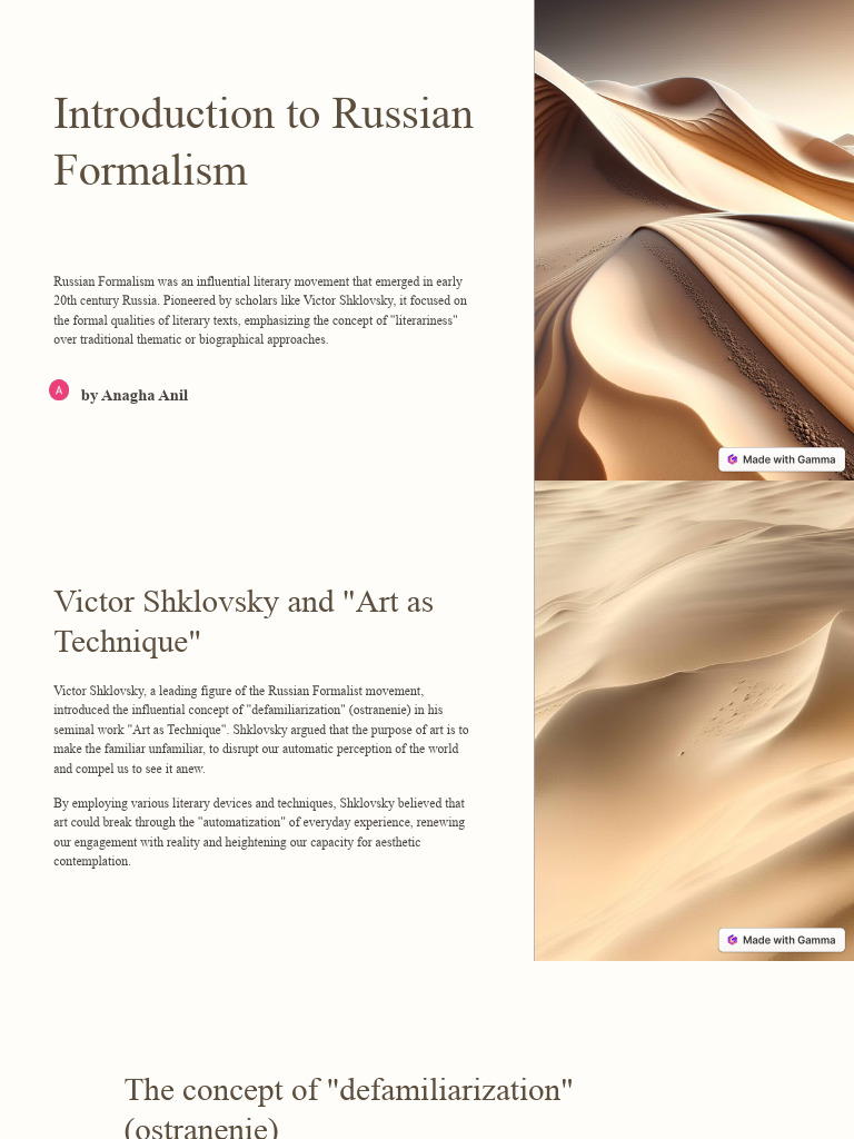 Introduction To Russian Formalism | PDF | The Arts | Human Communication