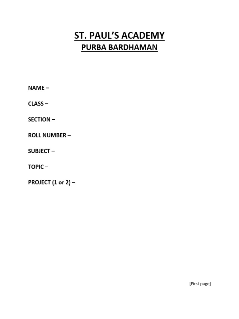 First Page of Project-1 | PDF