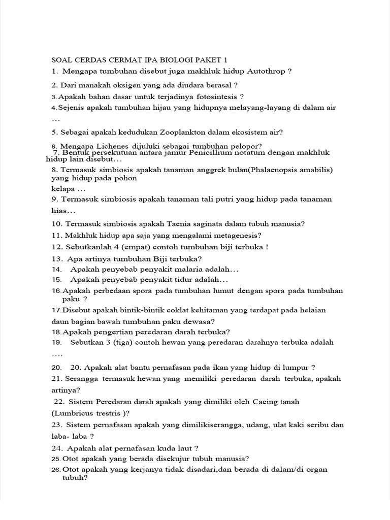 Soal LCC IPA | PDF