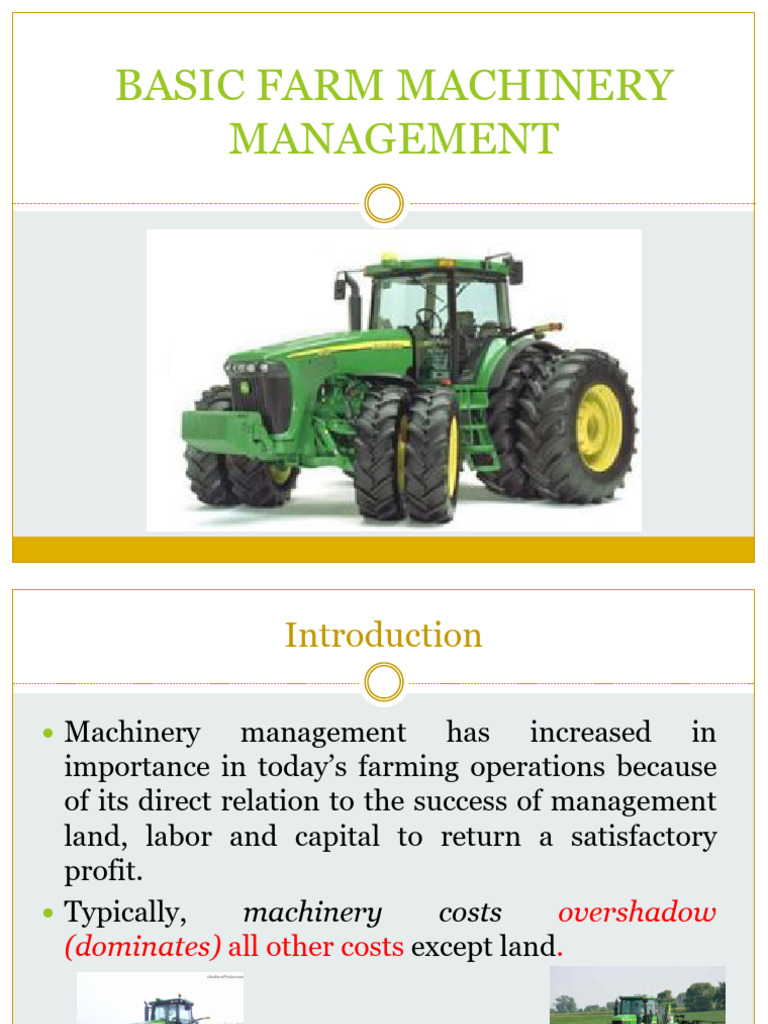 Farm Machinery Management Essentials | PDF | Agricultural Machinery ...