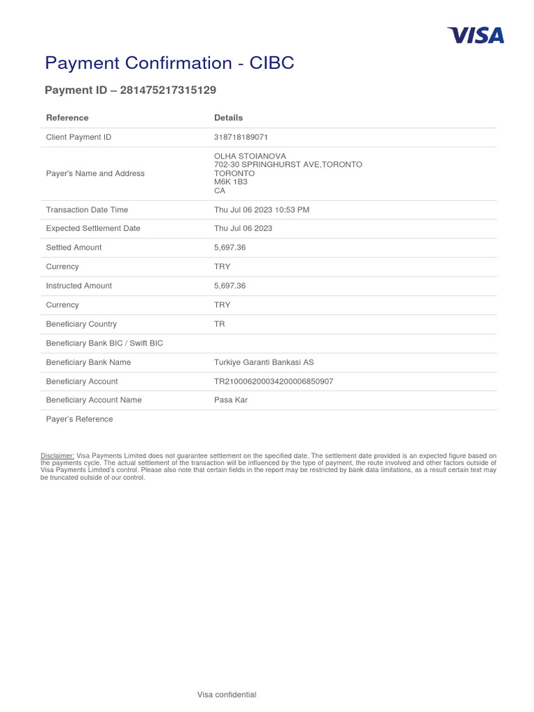 Proof of Payment 318718189071 | PDF