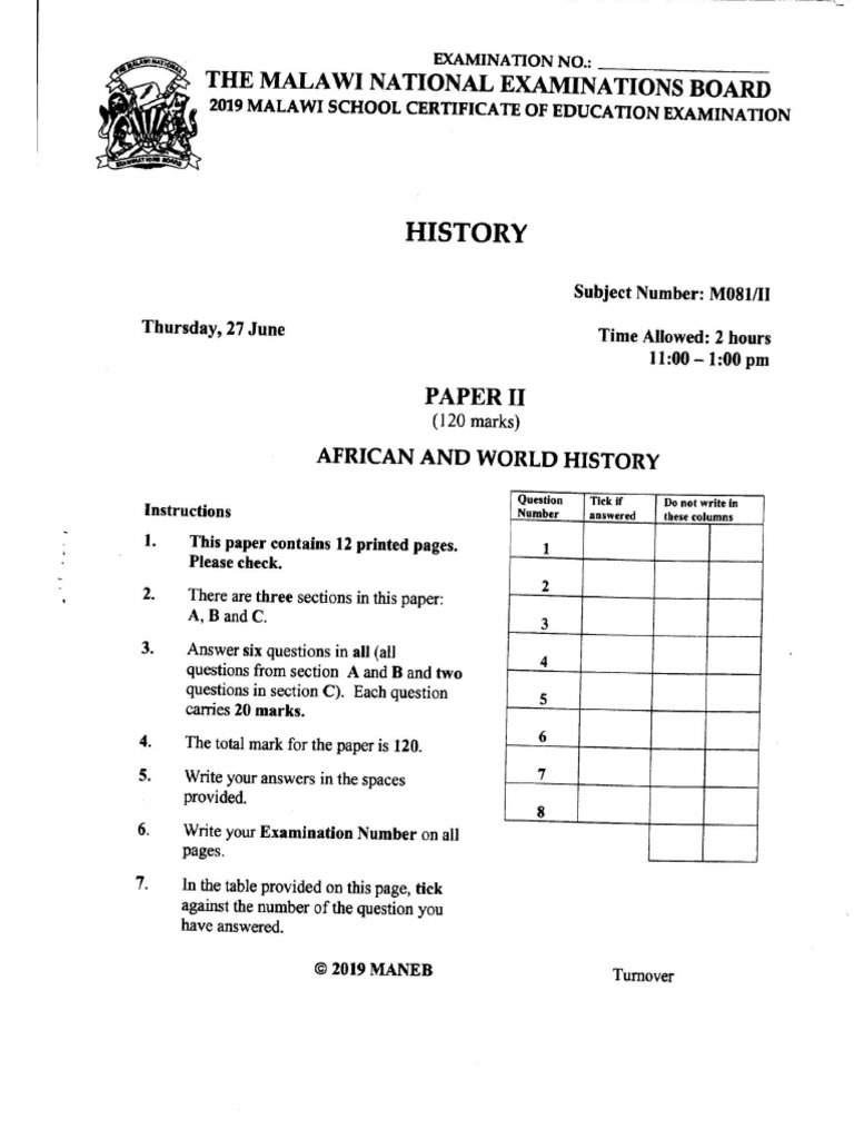 2019 History Paper Ii | PDF