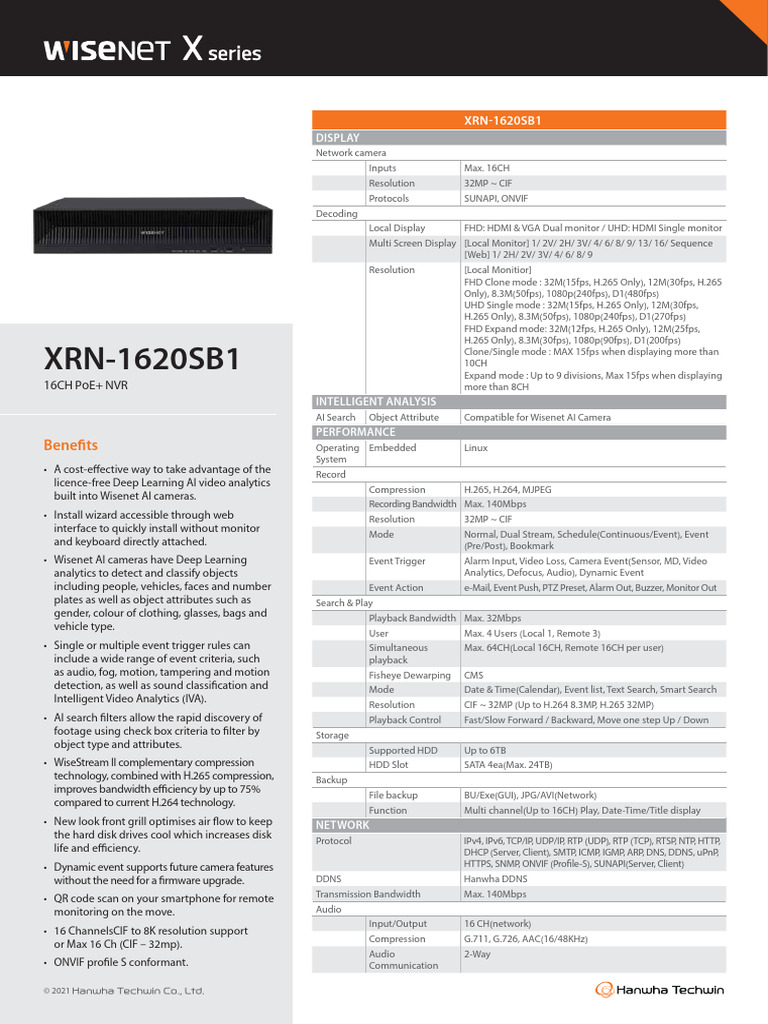 EN-Datasheet-XRN-1620SB1_08072021 | Download Free PDF | Ip Address ...