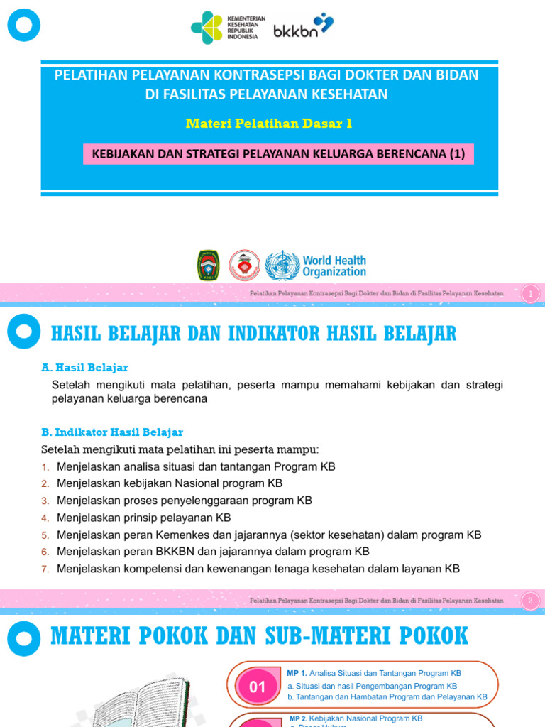 MD1 - MP1-7Kebijakan Dan Strategi Pelayanan Keluarga Berencana - DINKES | PDF