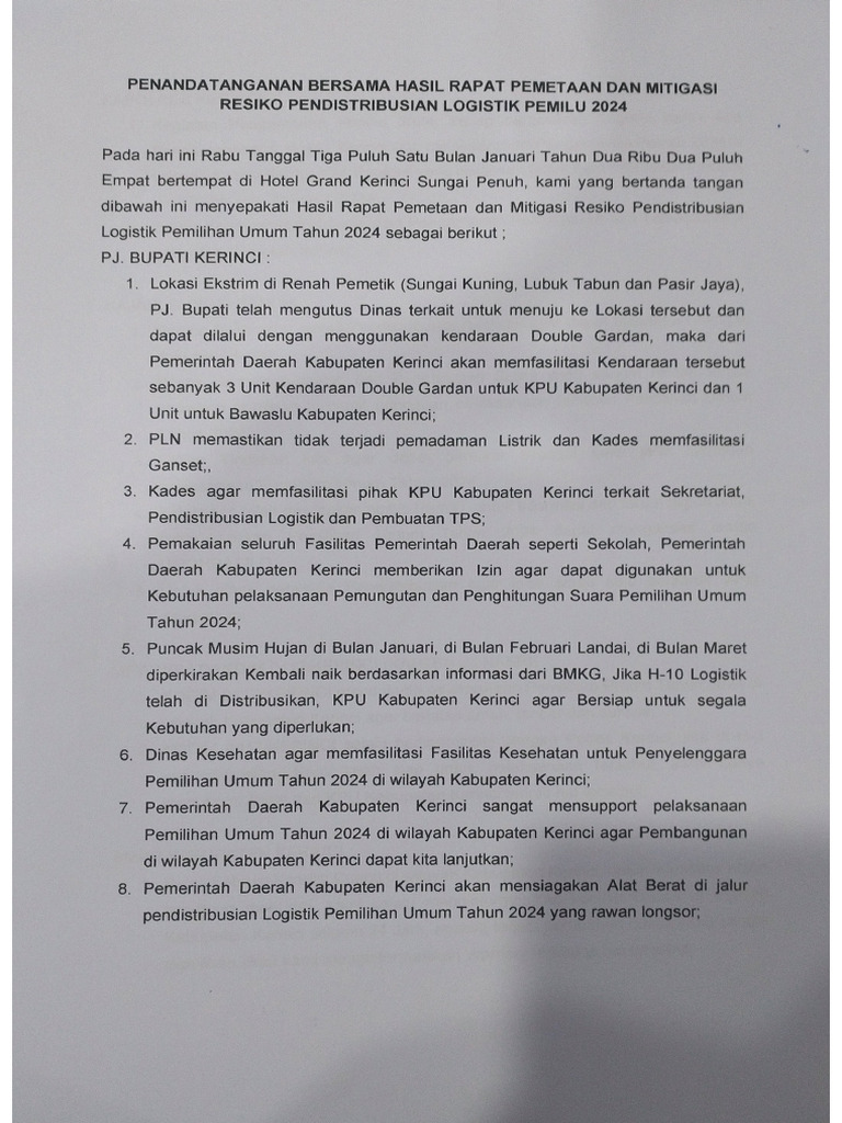 Hasil Rapat Konsolidasi Pendistribusian Logistik | PDF Hasil Rapat Konsolidasi Pendistribusian Logistik | PDF