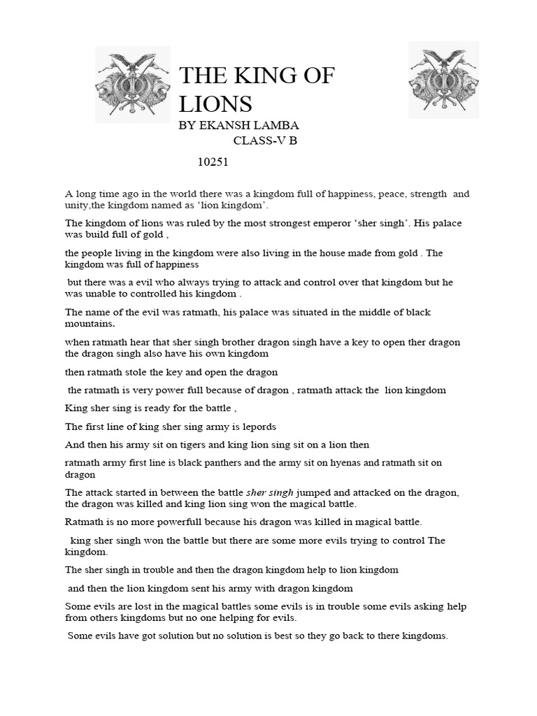The King of Lions . | PDF | Dragon | Lion