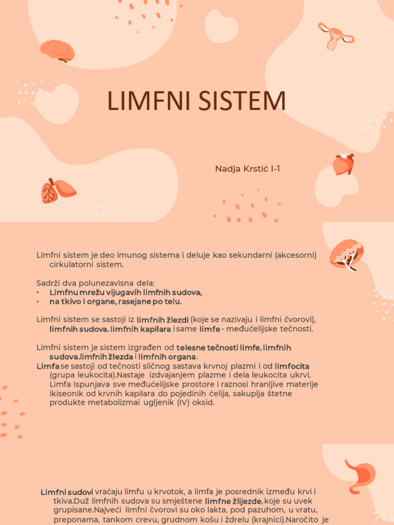 Limfni Sistem | PDF