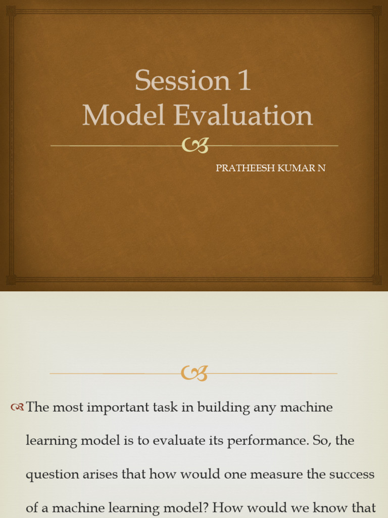 Session 1 Evaluation Model | PDF | Statistical Classification | Accuracy And Precision