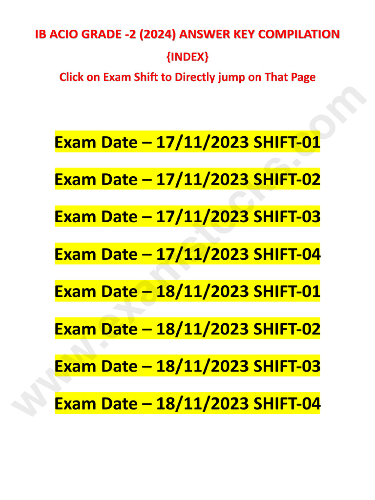 IB ACIO Question Paper 2023 PDF in English | PDF | Human Development ...