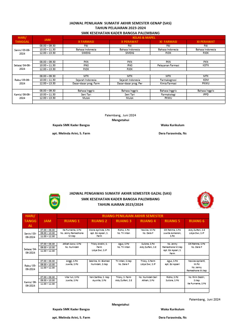 Jadwal Sas X Xi | PDF