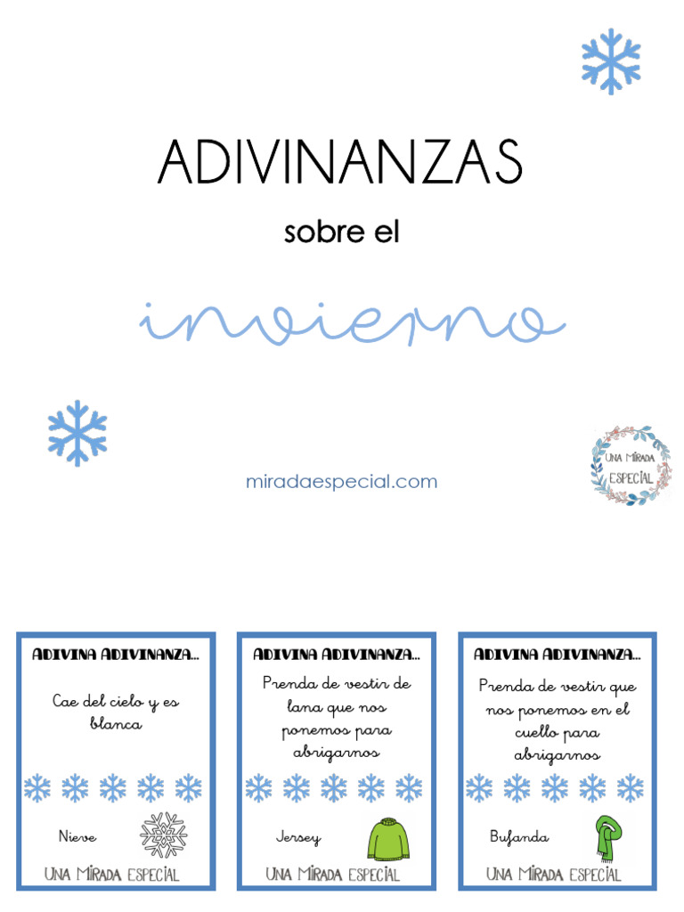 ADIVINANZAS-INVIERNO | PDF | Ropa | Nieve