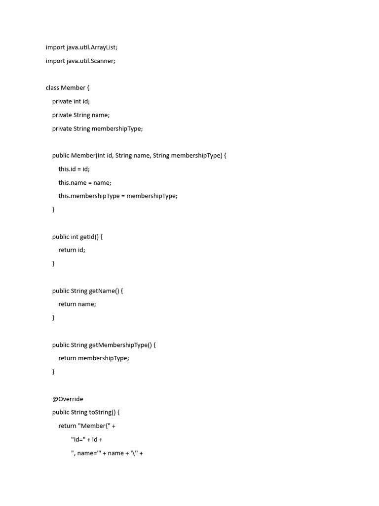 Gym Java | PDF | Object Oriented Programming | Computer Programming