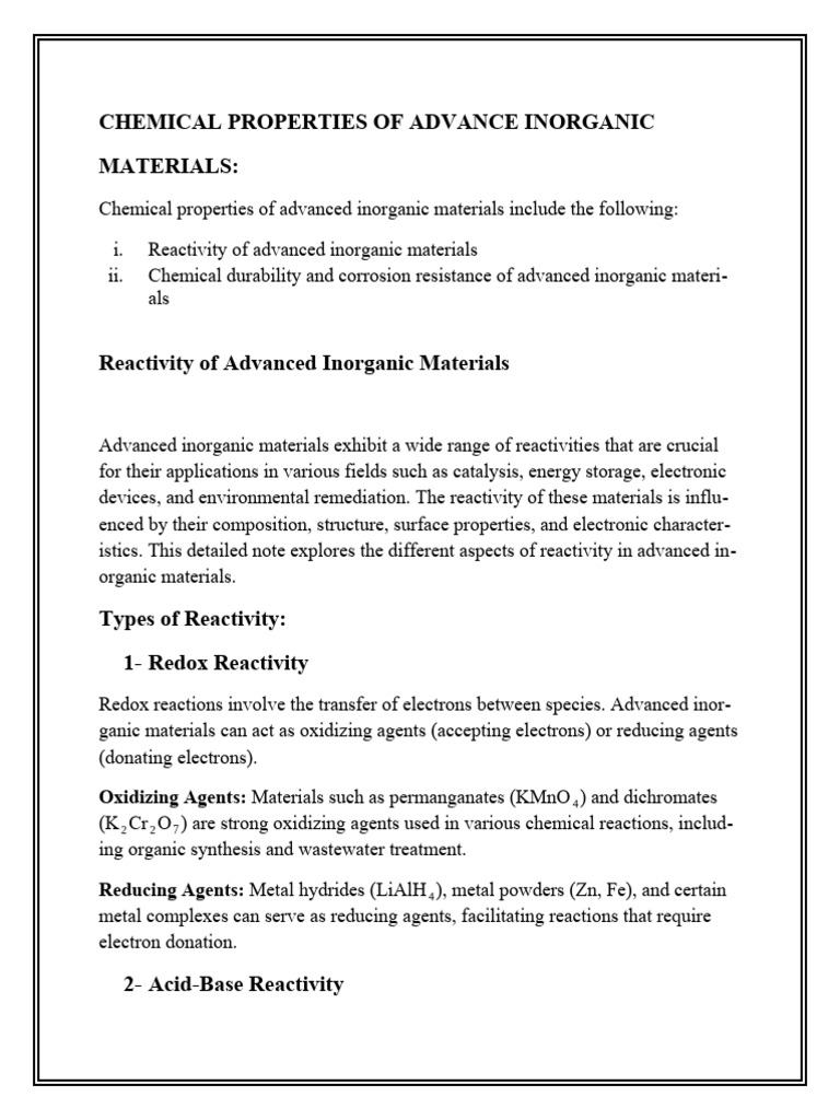 Inorganic Assignment 3 | PDF | Corrosion | Catalysis