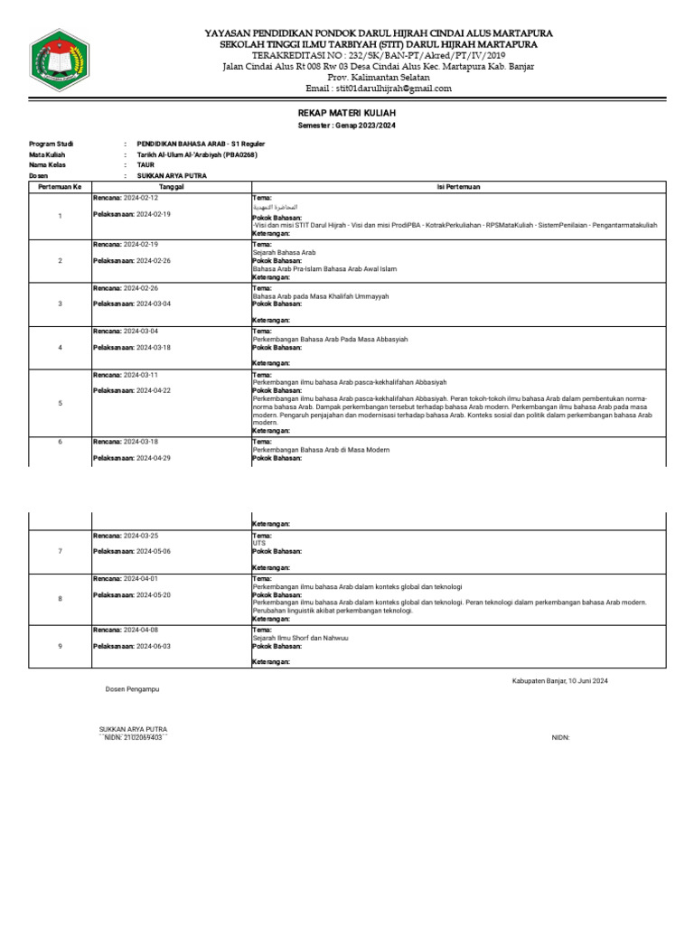 Cetak Rekap Materi Kuliah | PDF