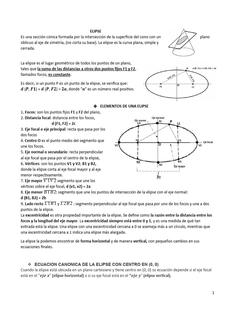 ELIPSE | PDF | Elipse | Formas geométricas