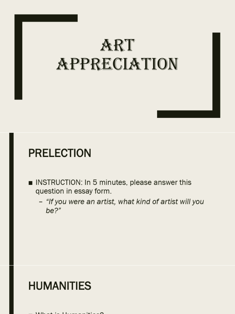 Art Appreciation Lesson 1 | PDF