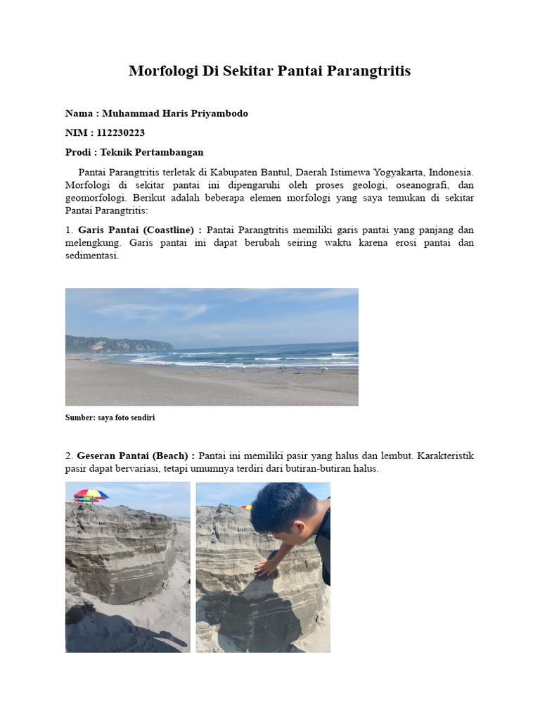 Morfologi Di Sekitar Pantai Parangtritis | PDF
