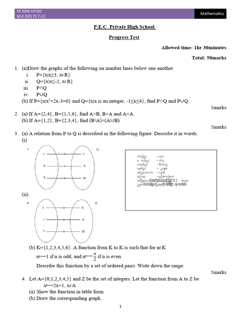 Grade 10 Mathematics Chapter 1 | PDF | Mathematical Relations | Discrete Mathematics