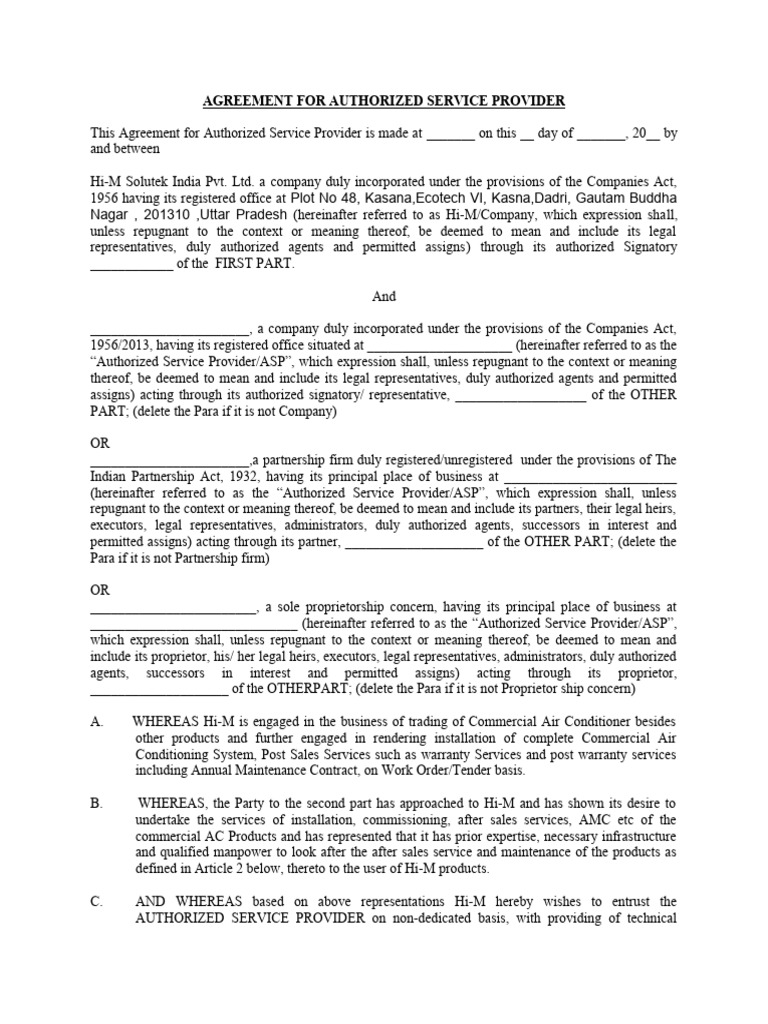 New (Protected) REVISED ASP AGREEMENT FOR SAC - V001 - Final | PDF | Employment | Taxes