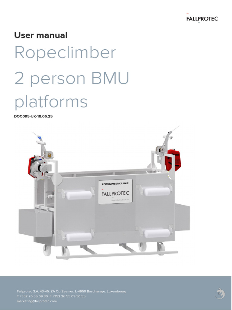 DOC095-UK-USE Ropeclimber 2 Person BMU Platforms | PDF | Battery Charger | Elevator