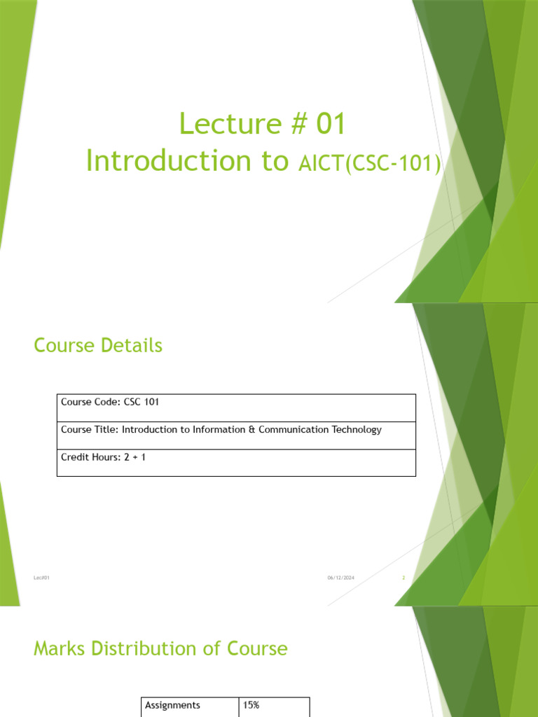 AICT Lecture 1 | PDF | Information | Data AICT Lecture 1 | PDF | Information | Data