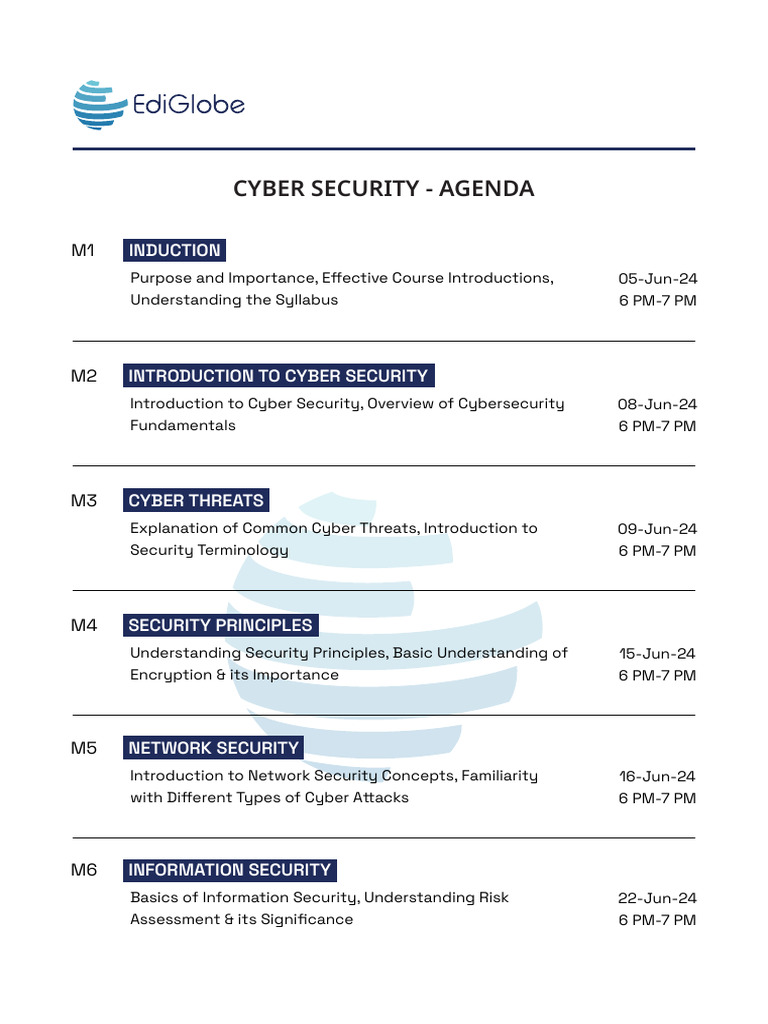 Cyber Security - Agenda | PDF | Security | Computer Security
