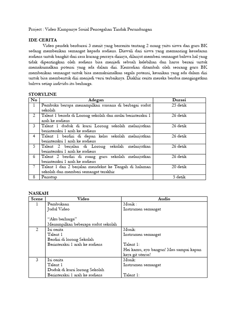Konsep Media Utama (Ide Cerita, Storyline, Naskah, Storyboard, Moodboard) | PDF