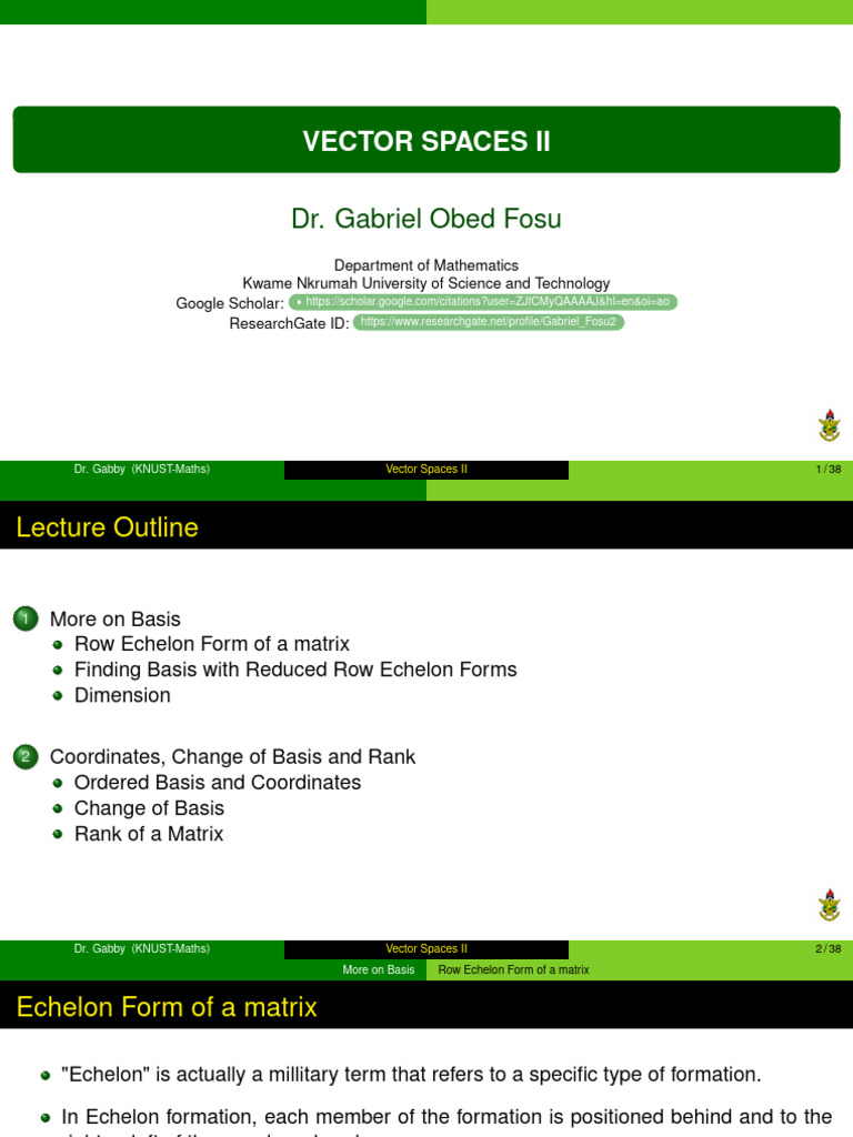 Vector Spaces 2 | PDF | Basis (Linear Algebra) | Matrix (Mathematics)