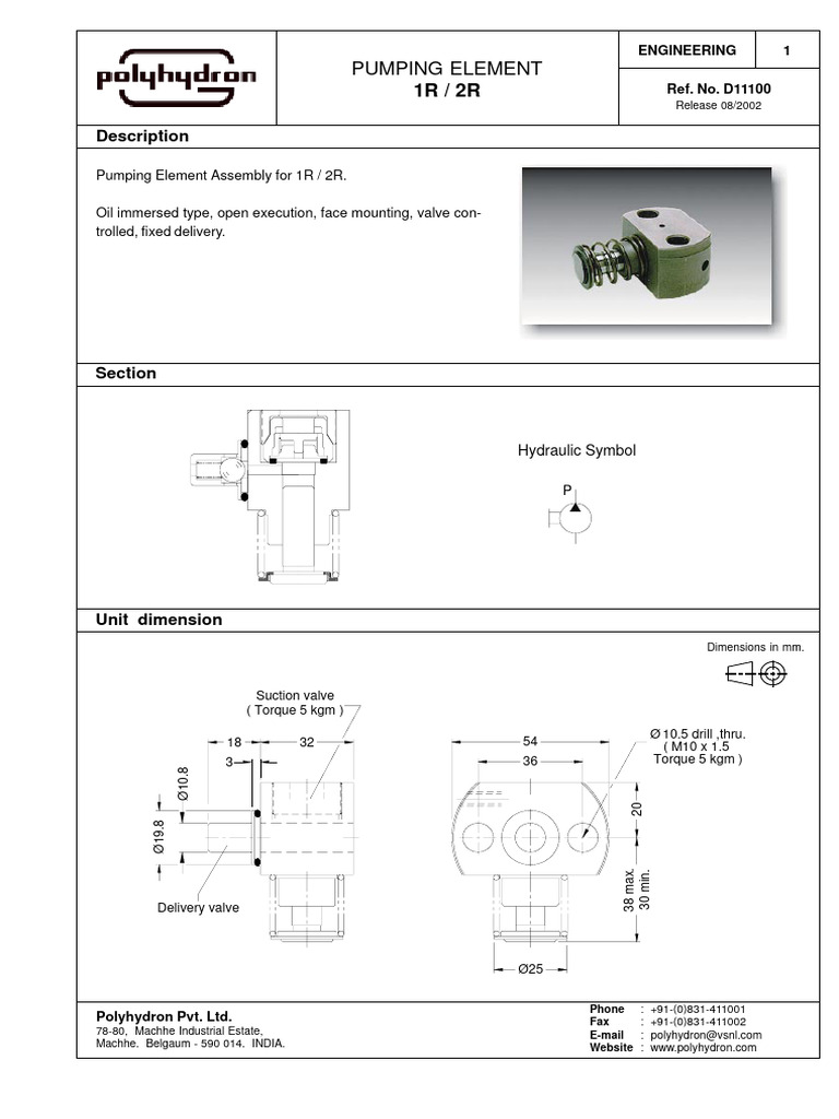 Pumping Element: Description | PDF | Pump | Viscosity