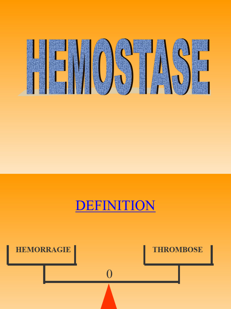Hemostase | PDF | Coagulation | Hémostasie