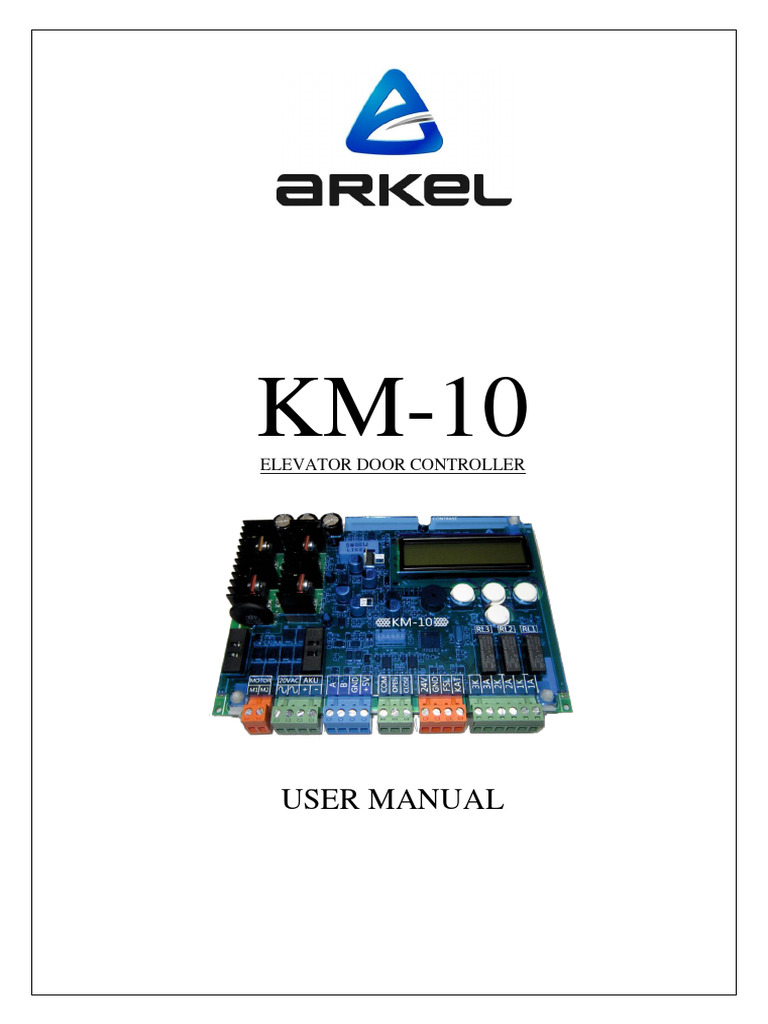 User Manual: Elevator Door Controller | PDF | Power Supply | Menu (Computing)