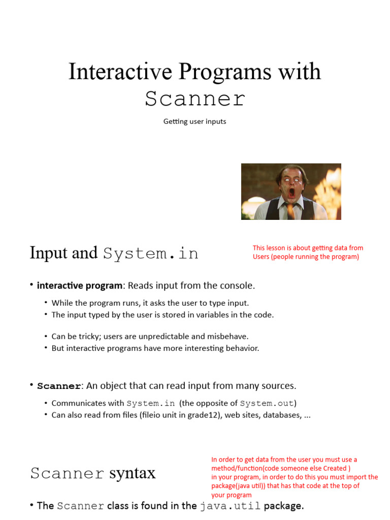 4 The Scanner User Input | PDF | Computer Program | Programming
