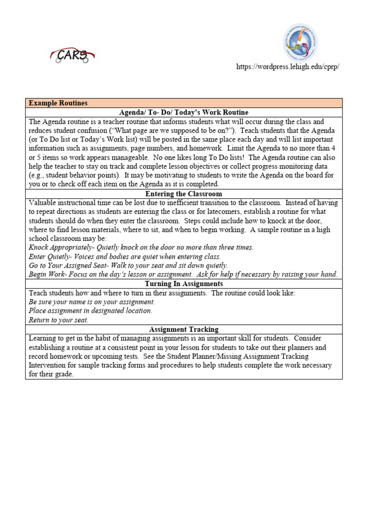 Examples Routines Pdf