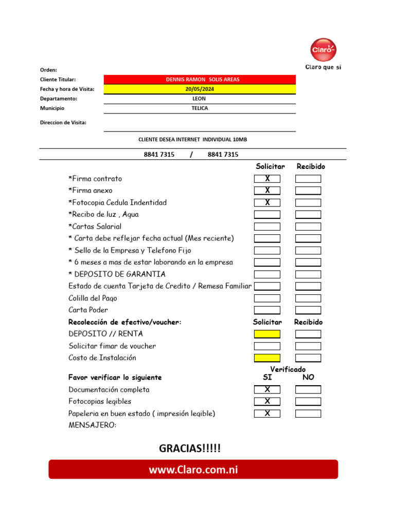 Ejemplos de Documentos | PDF | Pagos | Telecomunicaciones
