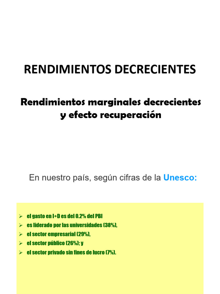 Rendimientos Decrecientes Y Efectos Pdf Producto Interno Bruto