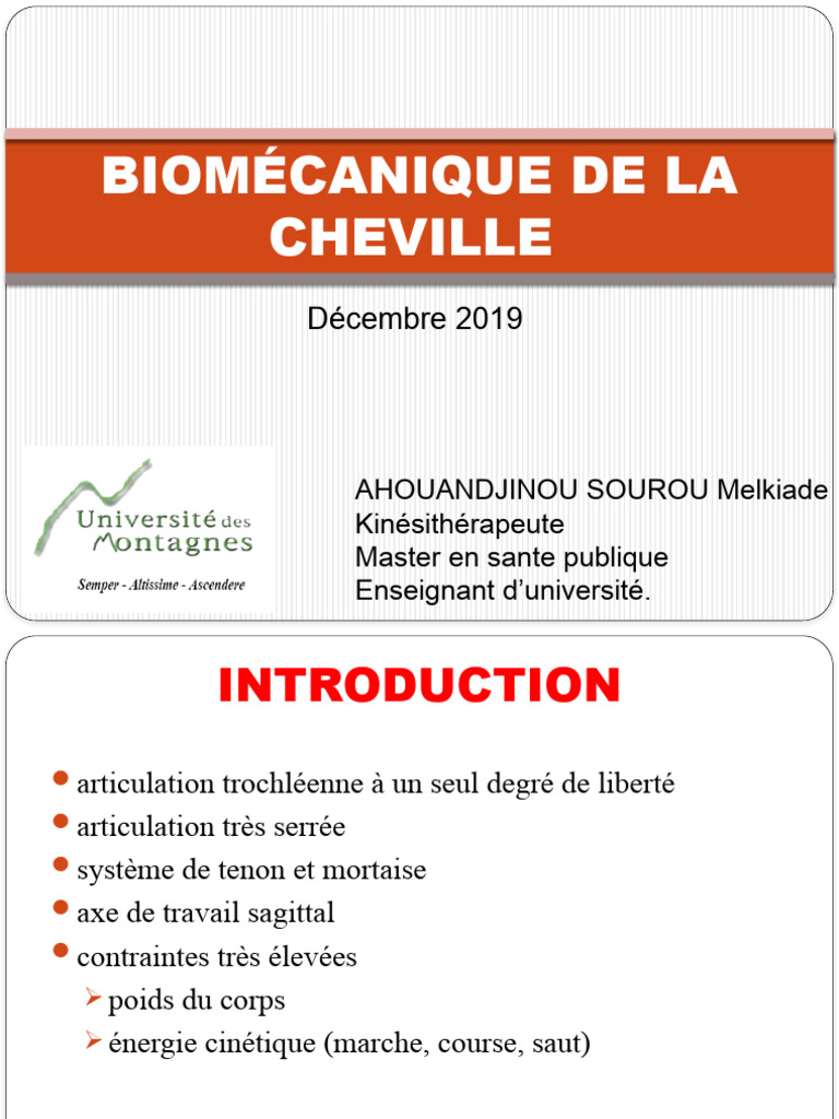 Biomécanique de la cheville | PDF | Pied | Jambe humaine