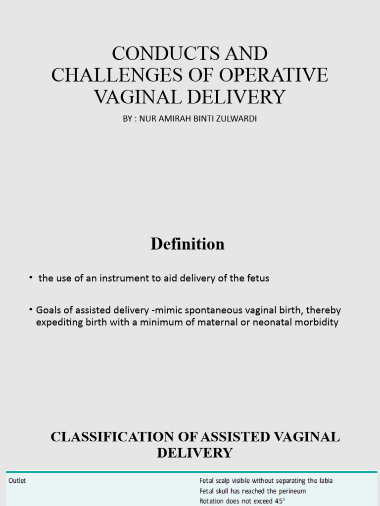 Operative Vaginal Delivery Guidelines | PDF | Childbirth | Human ...