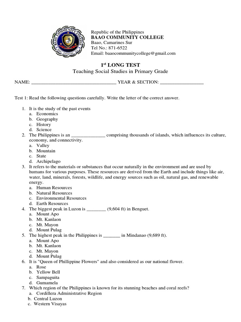 Teaching Social Studies in Primary Grade Beed 2a | PDF | Mindanao | Philippines