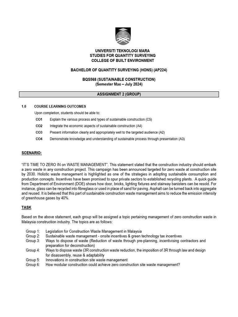 Assignment 2 | PDF | Waste Management | Waste