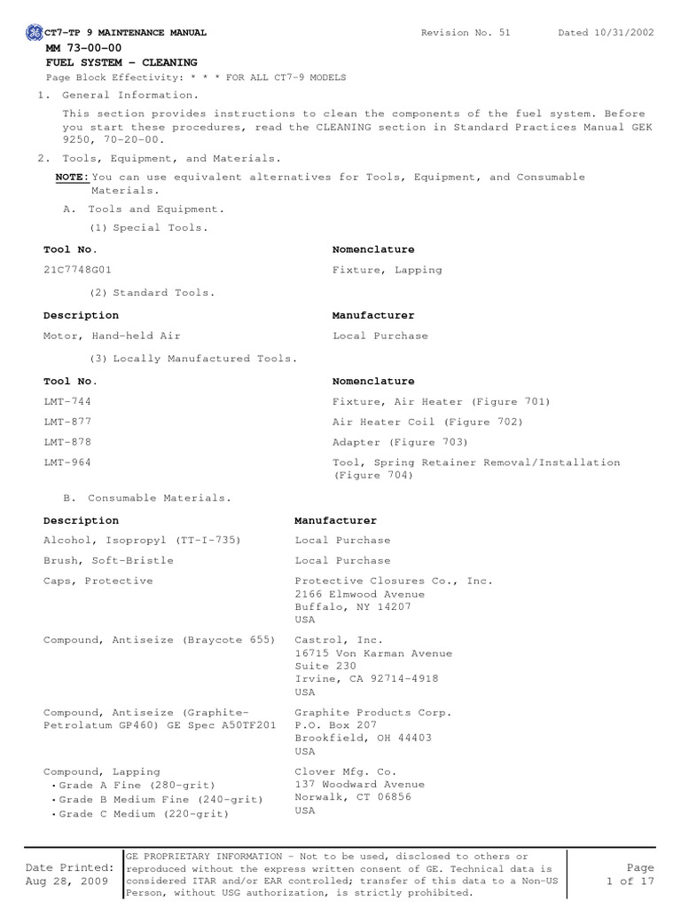 CT7-9B Limpieza de Inyectores | PDF | Water | Welding