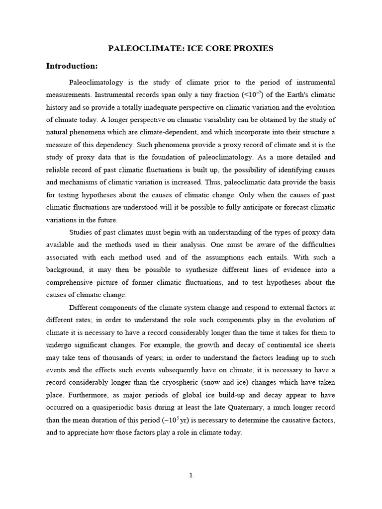 Proxies Geology Notes | PDF | Hydrography | Oceanography