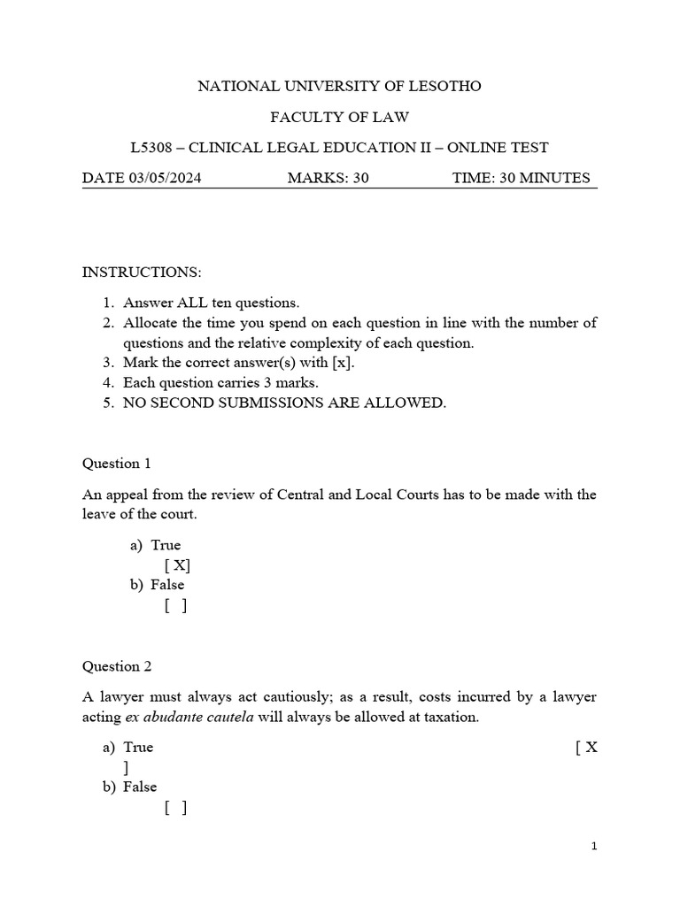 CLE TEST. IM | PDF | Brief (Law) | Government