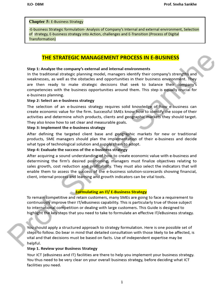 DBM Chapter 5 | PDF | Strategic Management | Electronic Business