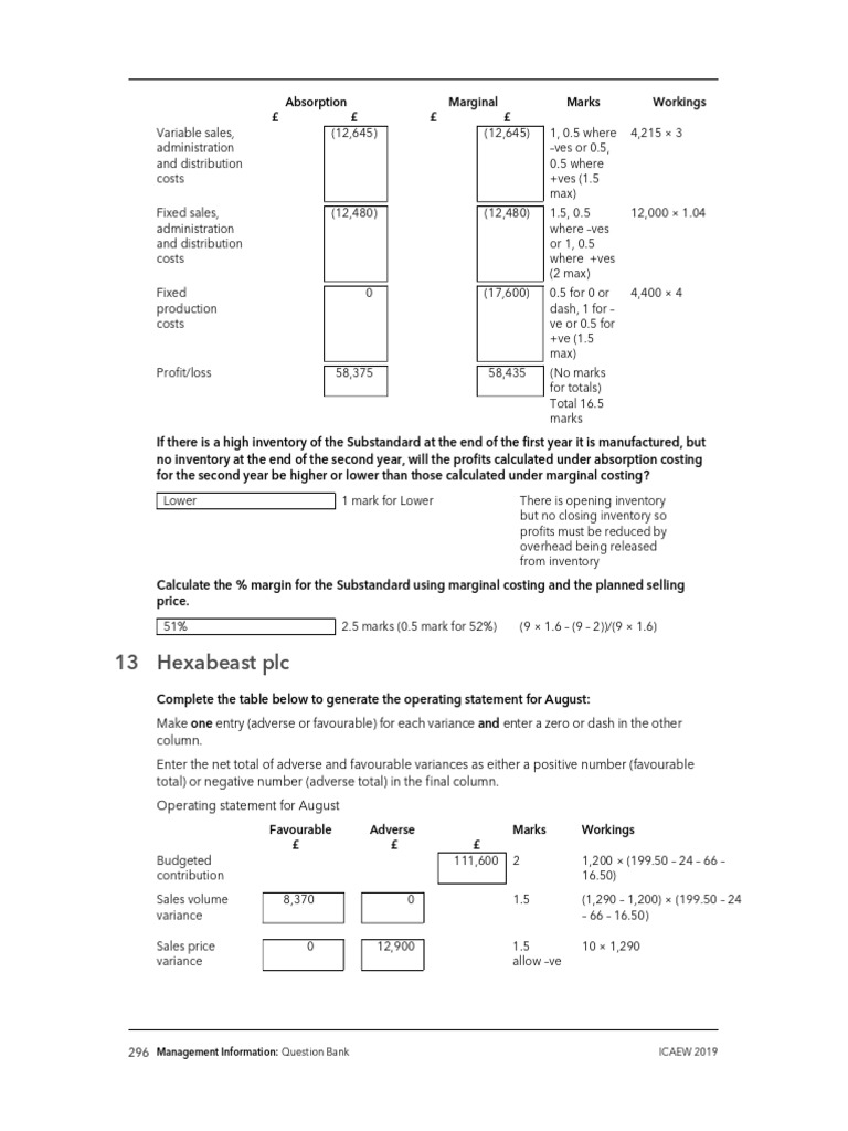 Hexa | PDF | Cost | Variance