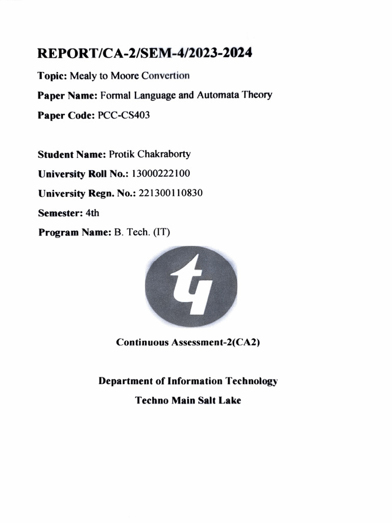 automata report | Download Free PDF | Electronic Design | Computer Engineering