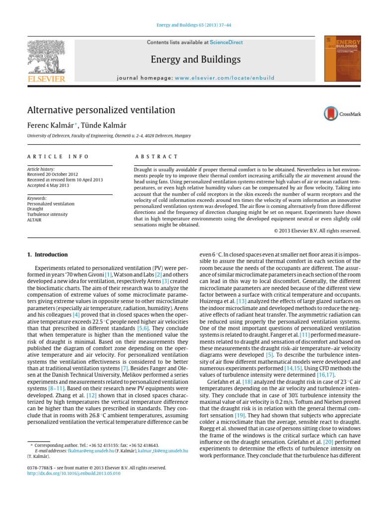 Innovative Personalized Ventilation System | PDF | Ventilation ...