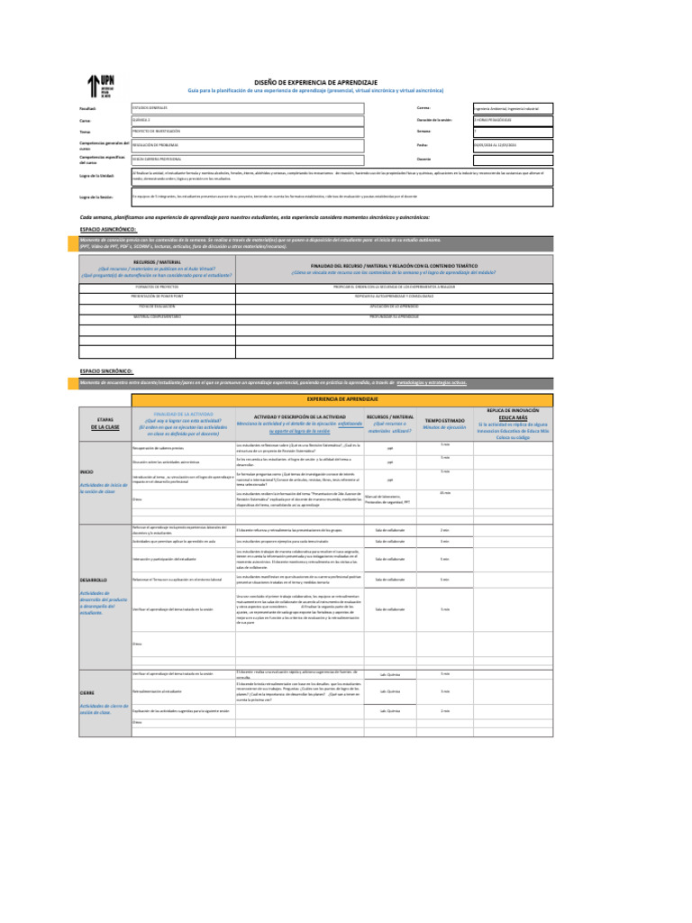 q2 - Lab - Diseño de Experiencia de Aprendizaje s07 | PDF | Evaluación ...