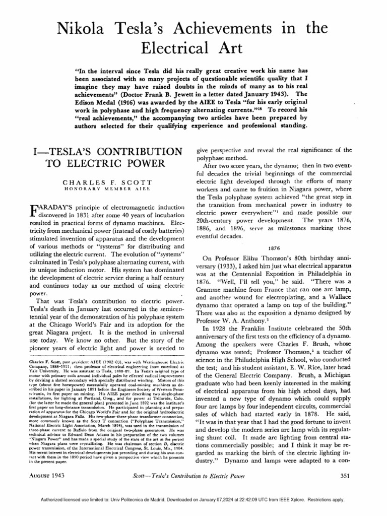 I__Teslas_contribution_to_electric_power | Download Free PDF | Electric ...