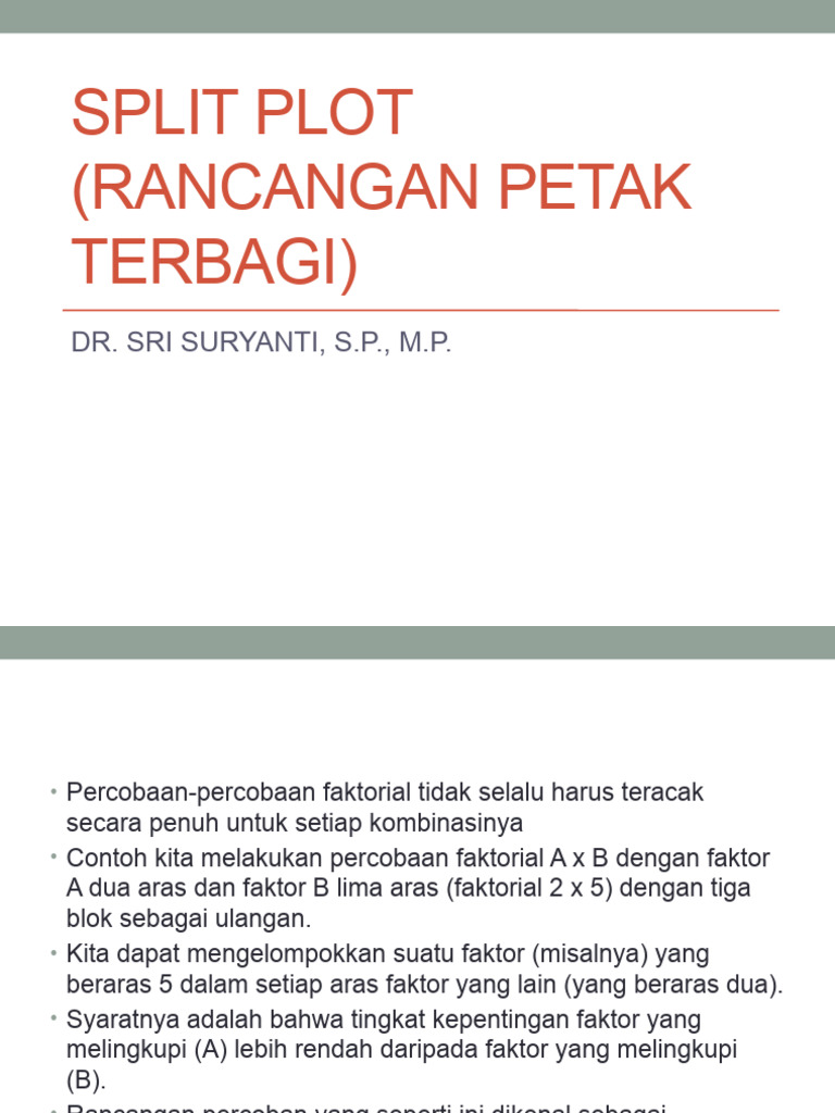 Rancangan Split Plot | PDF