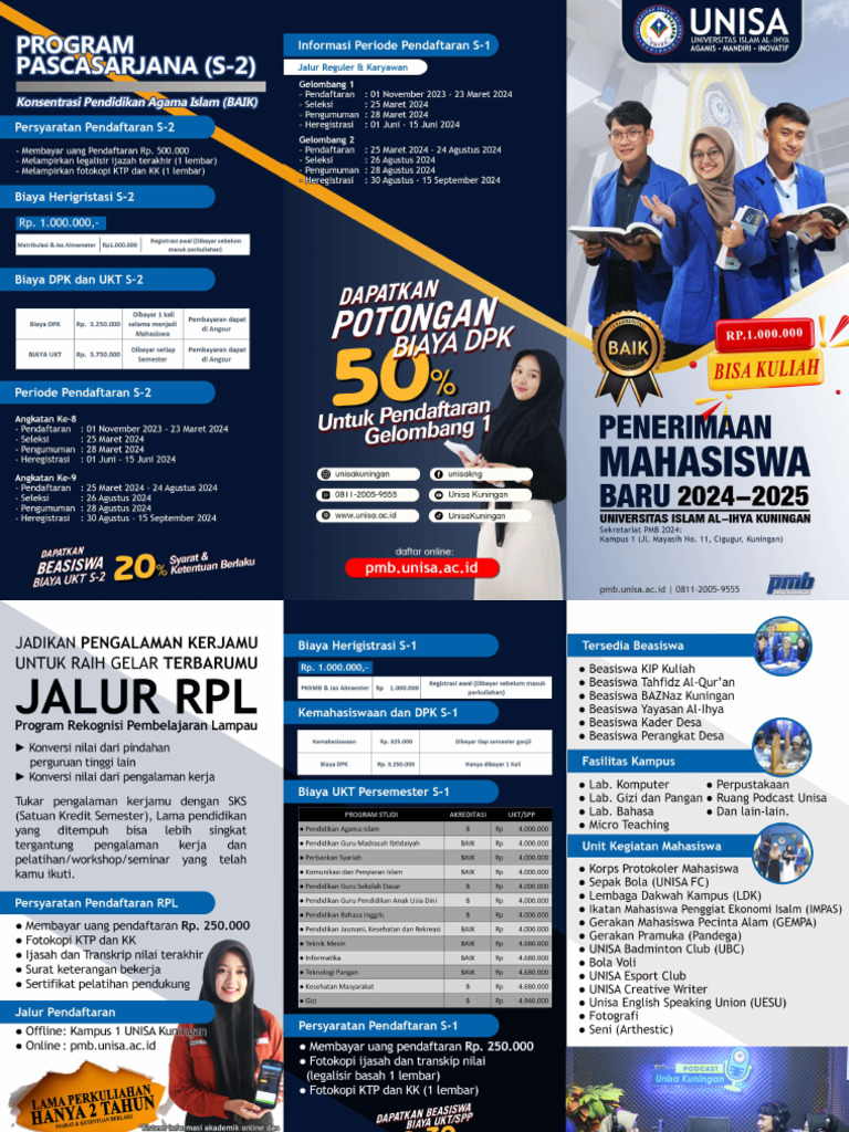 Brosur UNISA Kuningan Tahun 2024-2025_compressed | PDF